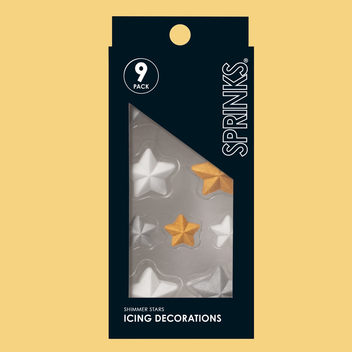 Icing Decorations Shimmer Stars 9pc — Cakers Warehouse