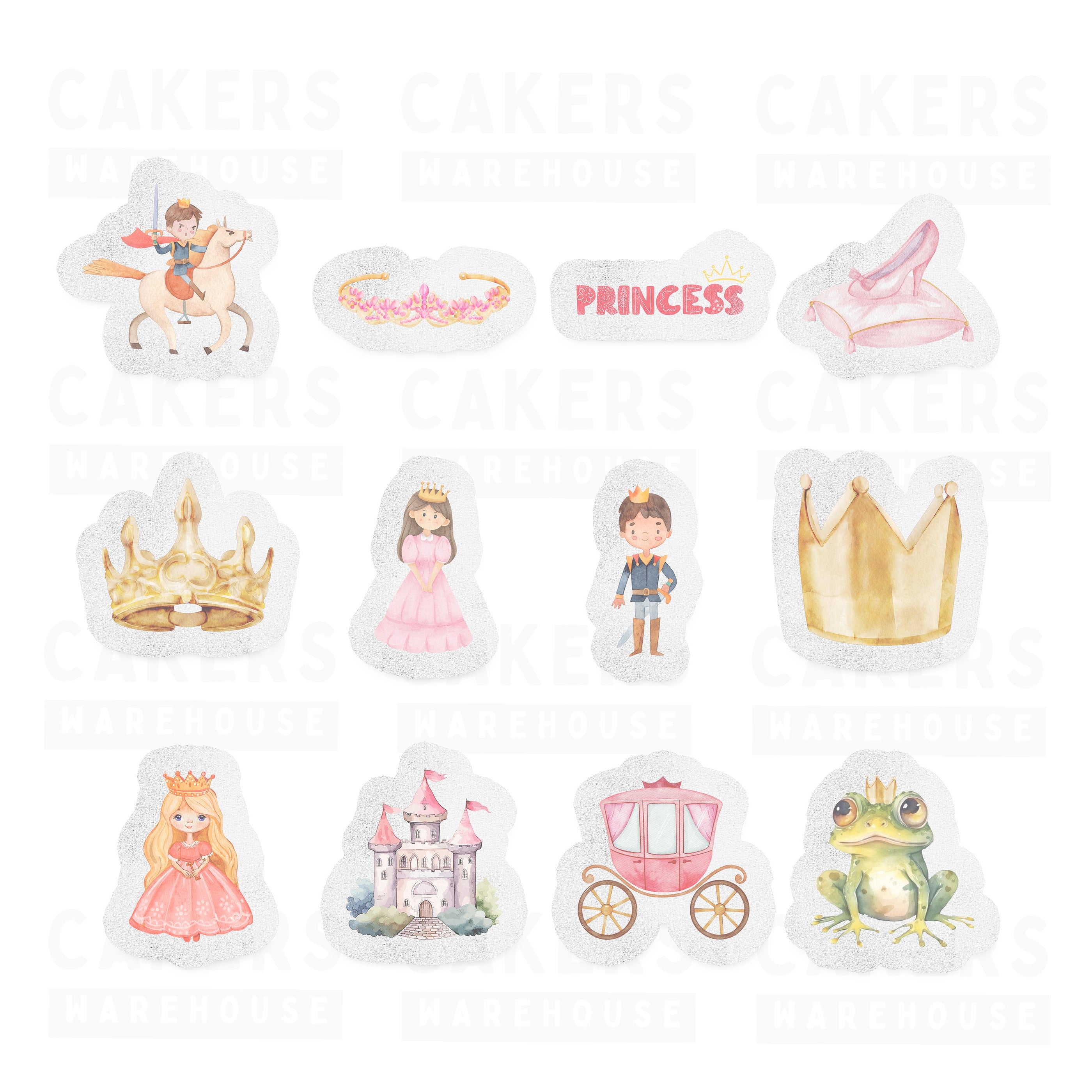 Edible Wafer Cupcake Toppers 12pc Princess — Cakers Warehouse