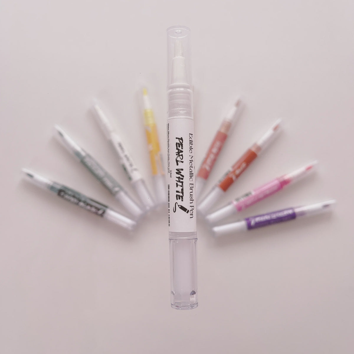 More Metallic Brush Pen White Pearl — Cakers Warehouse