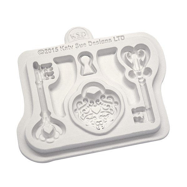 Silicone Mould Decorative Keys & Locket — Cakers Warehouse