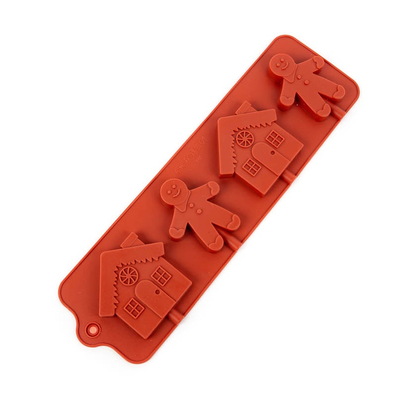 Silicone Mould Gingerbread Man & House — Cakers Warehouse