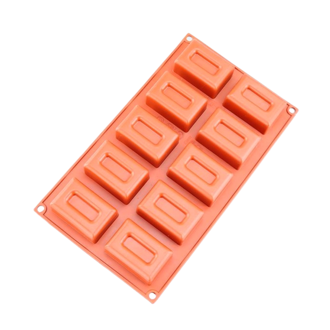 Silicone Mould Hidden Rectangle 10 Hole — Cakers Warehouse